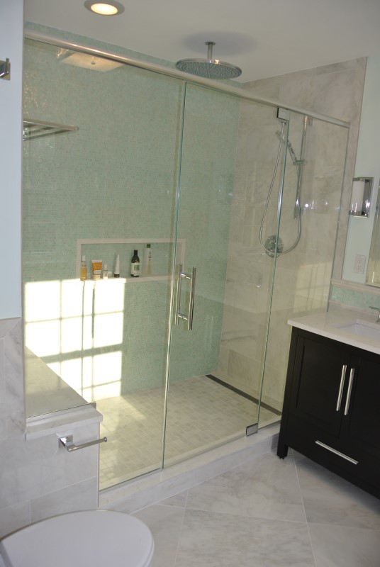 In line Shower Doors - AMG Shower Doors NJ - Custom Frameless Glass ...