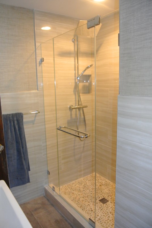 In line Shower Doors - AMG Shower Doors NJ - Custom Frameless Glass ...